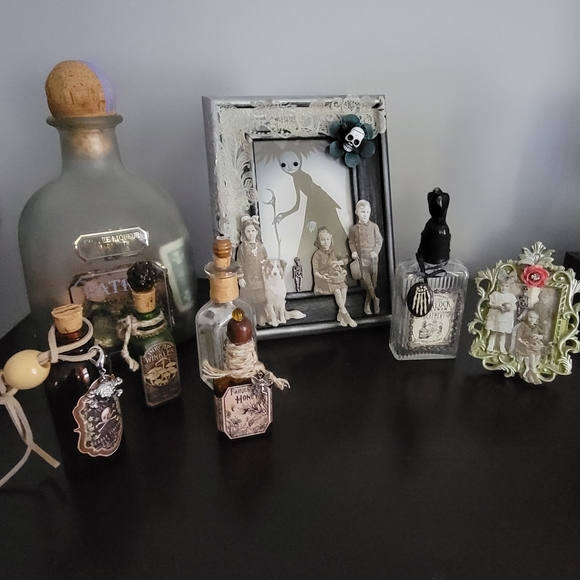 A Magpies Stash | Accents | Antique Altered Bottle Halloween Potion ...